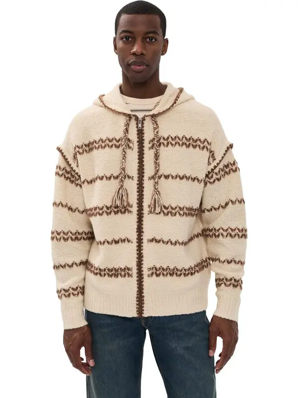 Isabel Marant Rolian Zip-up Hooded Sweater - Ecru/bronze