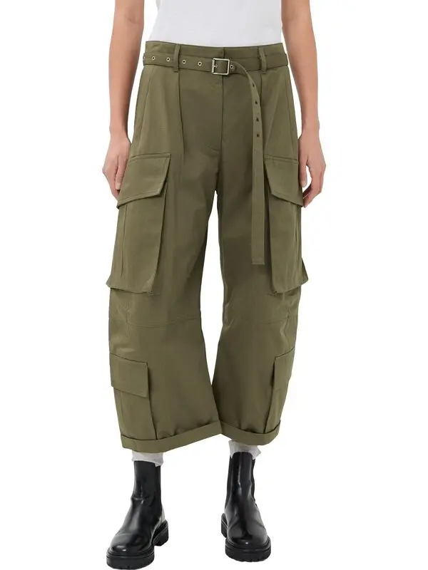 Acne Studios Twill Cargo Trousers - Khaki Green