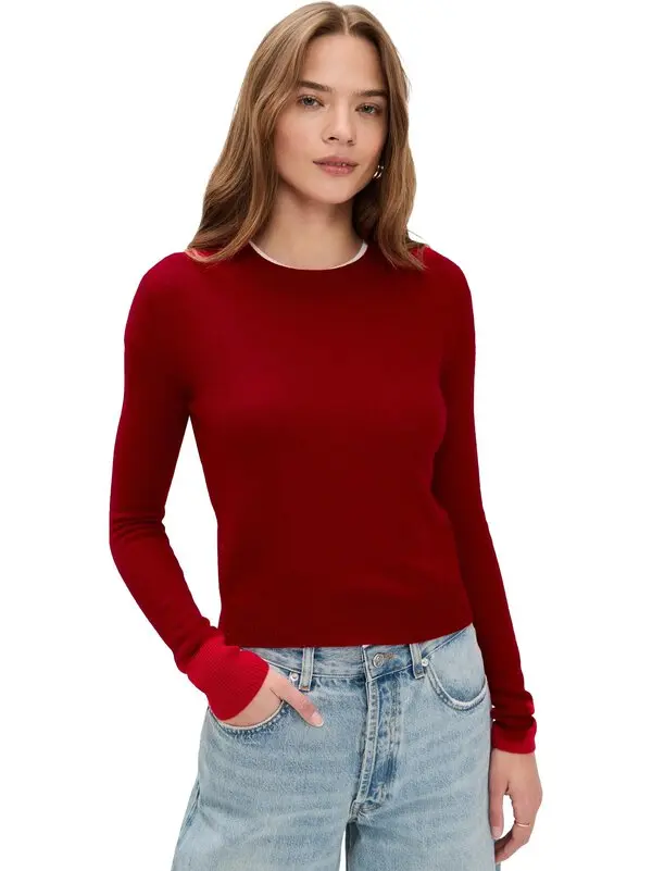 Eterne Cashmere Crew Neck Sweater - Rouge