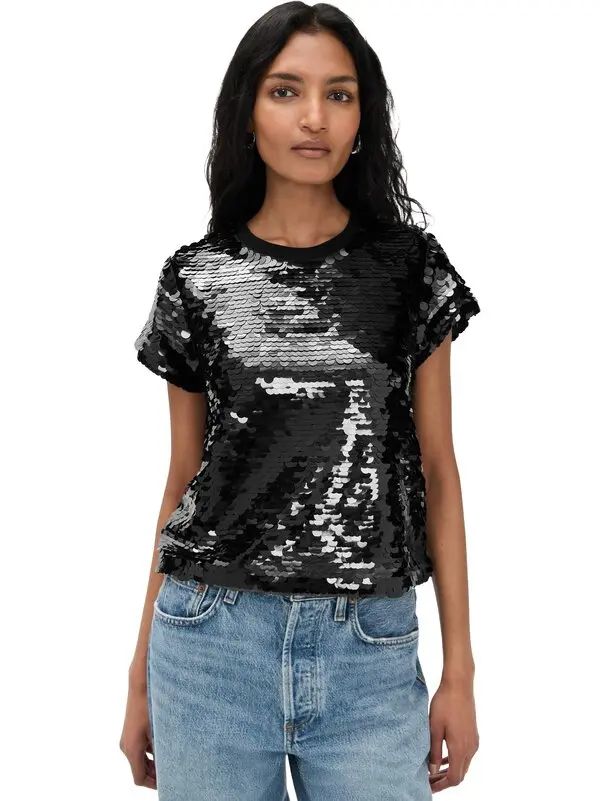 Generation Love Kai Paillette Sequin Top - Black
