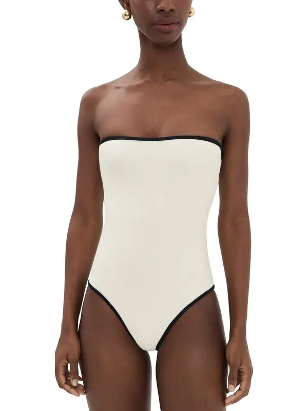 Jade Swim Sienna One-piece - Ivory W/ Black