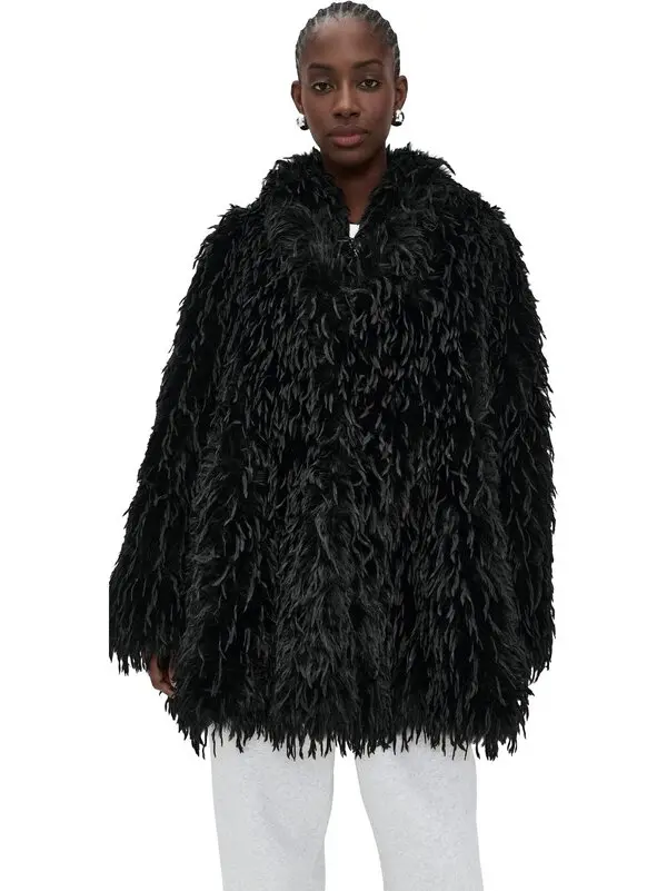CULTNAKED Faux Fur Coat - Black