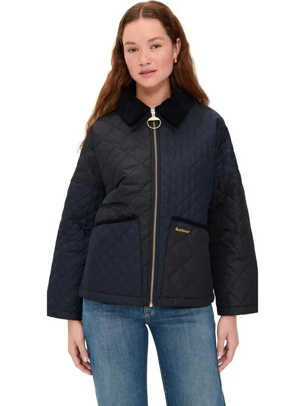Barbour Danby Quilted Jacket - Dark Navy/black/dress Tartan