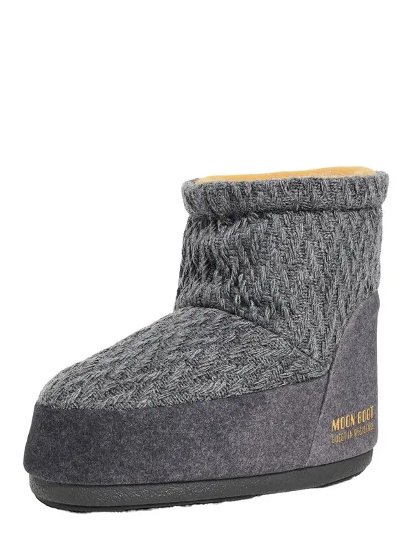 Moon Boot Icon Low Nolace Knit Boots - Grey