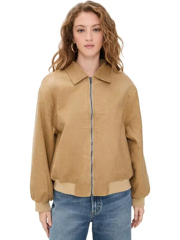Lioness Cou Cou Corduroy Bomber Jacket - Latte