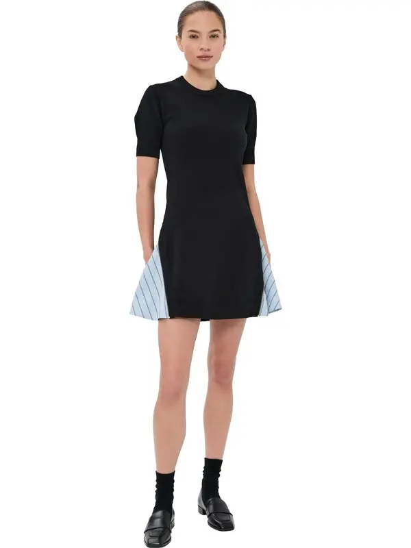 3.1 Phillip Lim Mini Combo Dress - Black-oxford Blue Multi