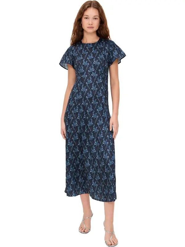 Hill House Home The Dominique Dress - Cala Paisley/navy