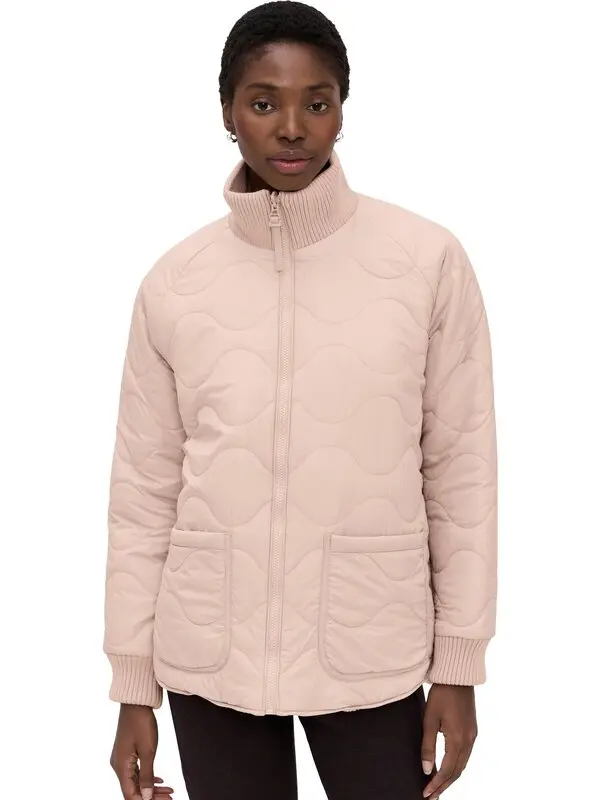 Beyond Yoga Quilted Reversible Jacket - Nude Tint