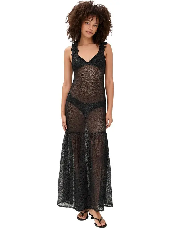ANCORA Sequined Maxi Dress - Black