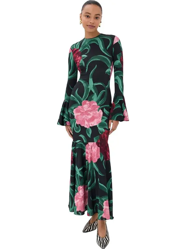 La DoubleJ Alba Floral-print Maxi Dress - Peony