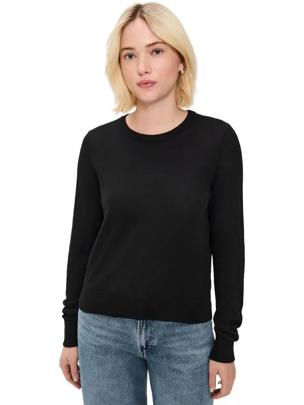 Z Supply Crew Neck Long Sleeve Sweater - Black