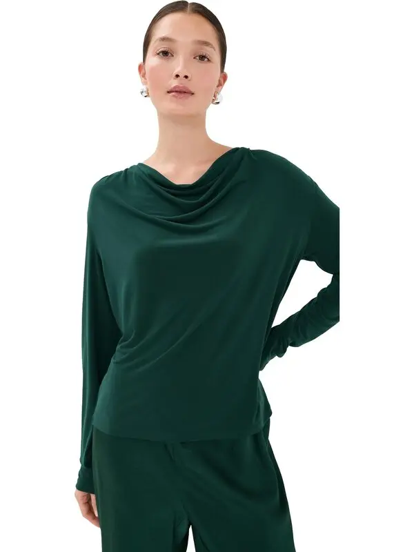Vince Long Sleeve Cowl Neck Top - Juniper