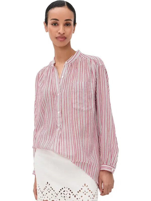 Isabel Marant Sapha Stripe Blouse - Ecru/red
