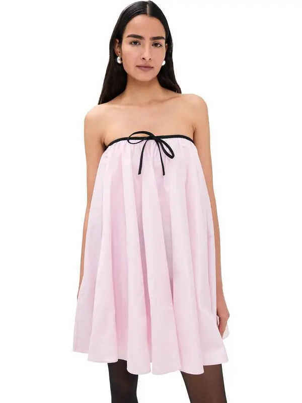 Staud Sofia Strapless Mini Dress - Puff Pink