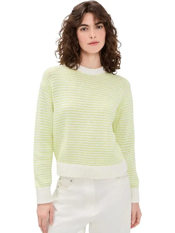 PISTOLA Striped Crewneck Sweater - Limeade