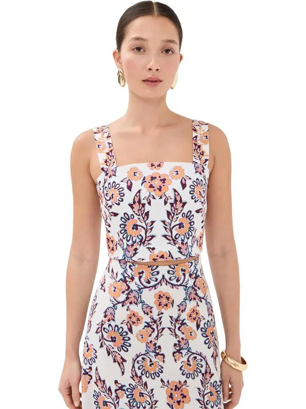 Figue Laura Top - Ibiza Floral Biscotti Beige