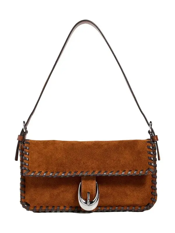 Staud Harlow Suede Bag - Tabac/espresso