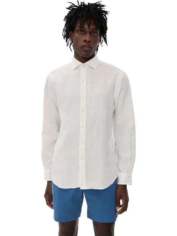Polo Ralph Lauren Original Label Linen Dress Shirt - Deckwash White
