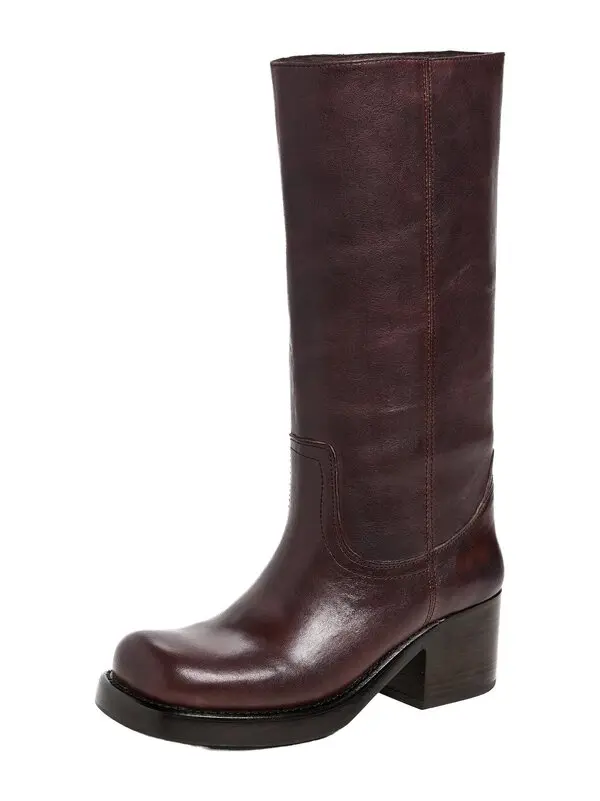 Jeffrey Campbell Reflect Platform Boots - Brown Leather