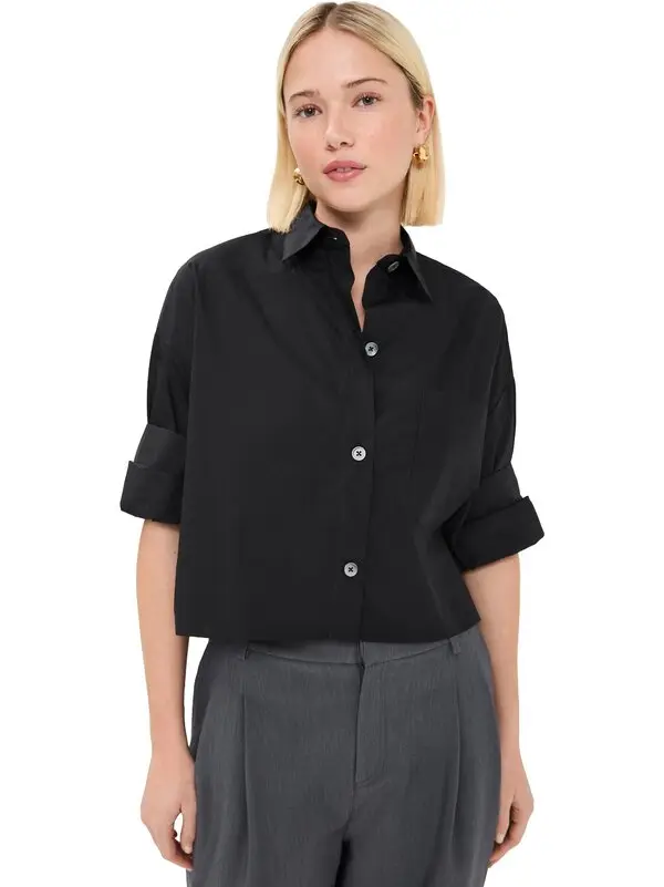 TWP Poplin Button-down Shirt - Black