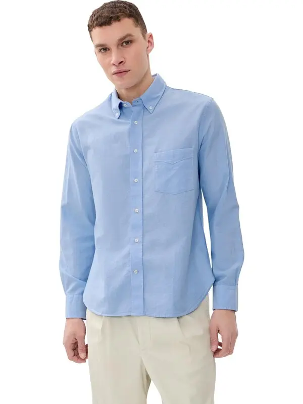 Officine Générale New Oxford Button Down Shirt - Light Blue