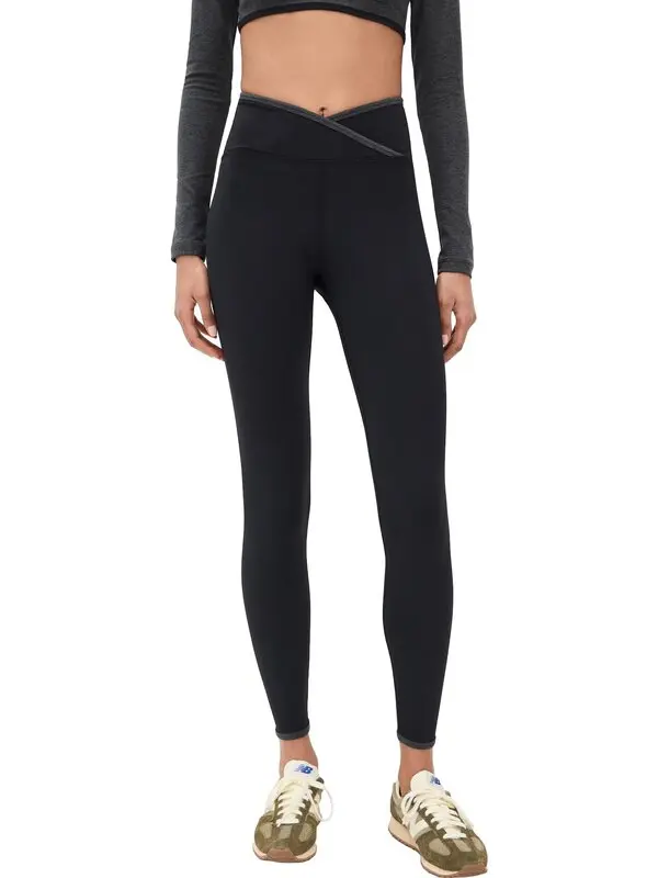 Strut This The Rae Ankle Leggings - Black/charcoal Heather