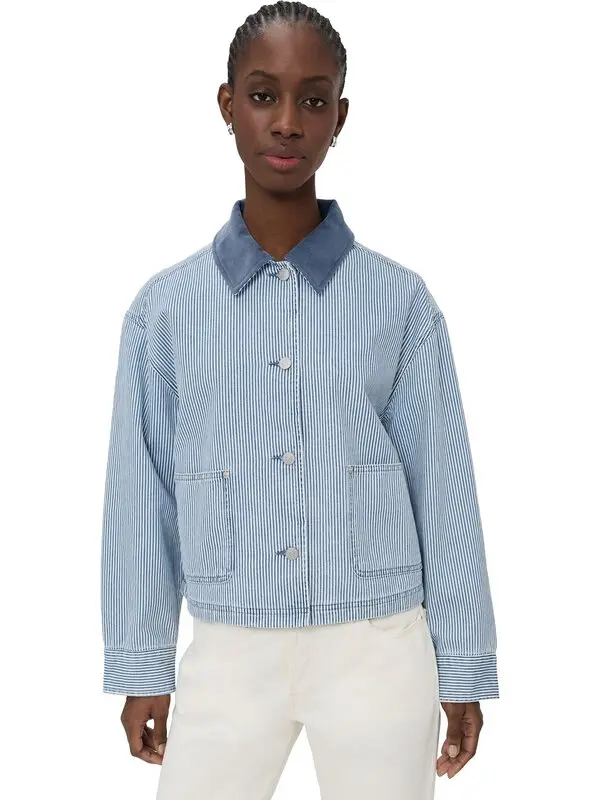 Xirena Baldwin Striped Denim Jacket - Blue Railroad