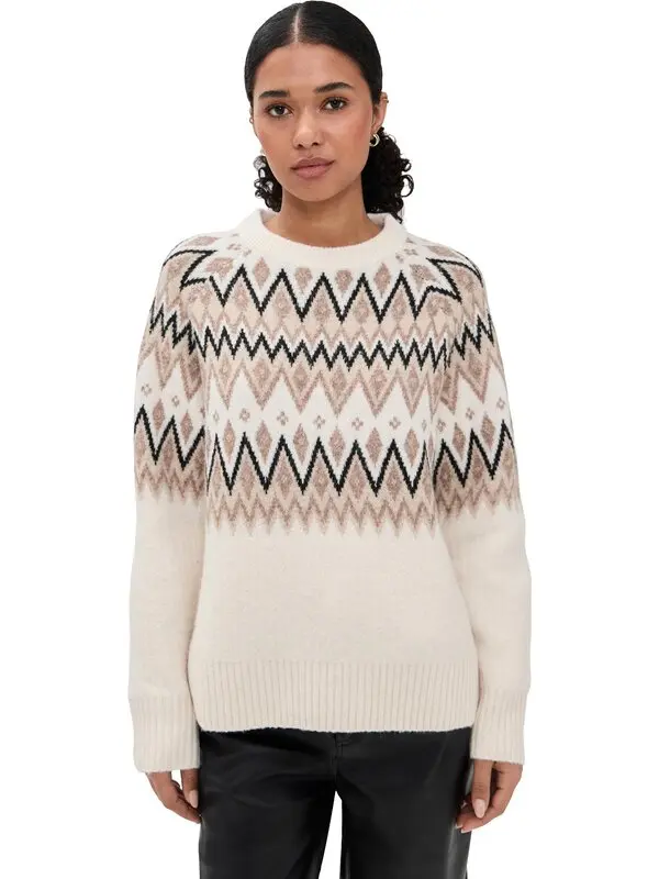 LE BOP Fair Isle Knit Pullover - Ivory Multi