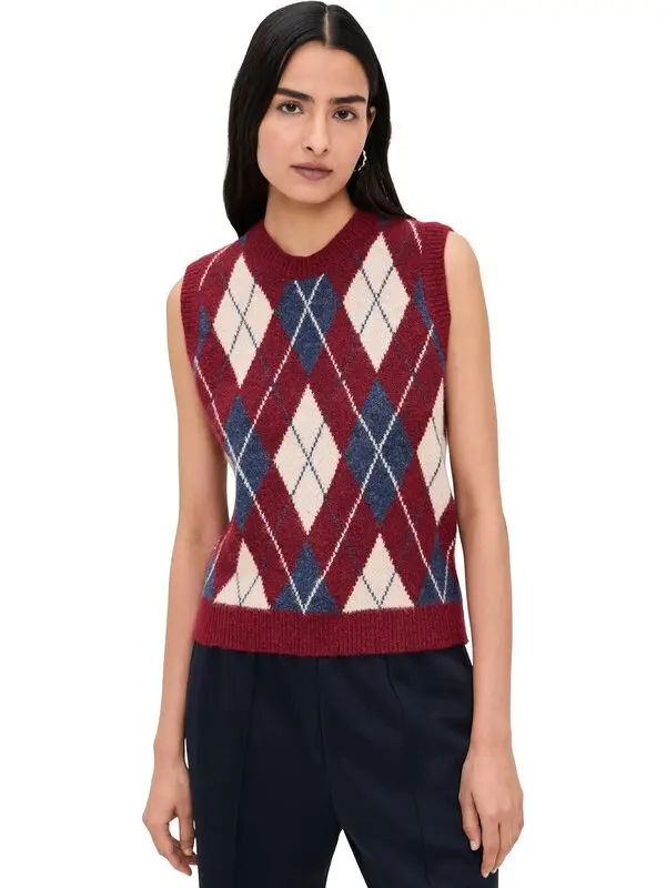 ANOTHER GIRL Argyle Knit Tank Top - Multi