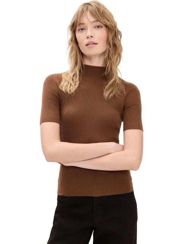 Theory Leenda Solid Pullover - Caramel