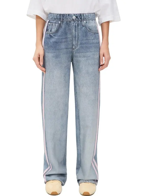 Rag & Bone Miramar Terry Track Pants - Pink Stripe