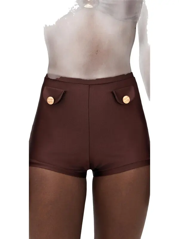 SHANI SHEMER Chleo Bikini Shorts - Espresso
