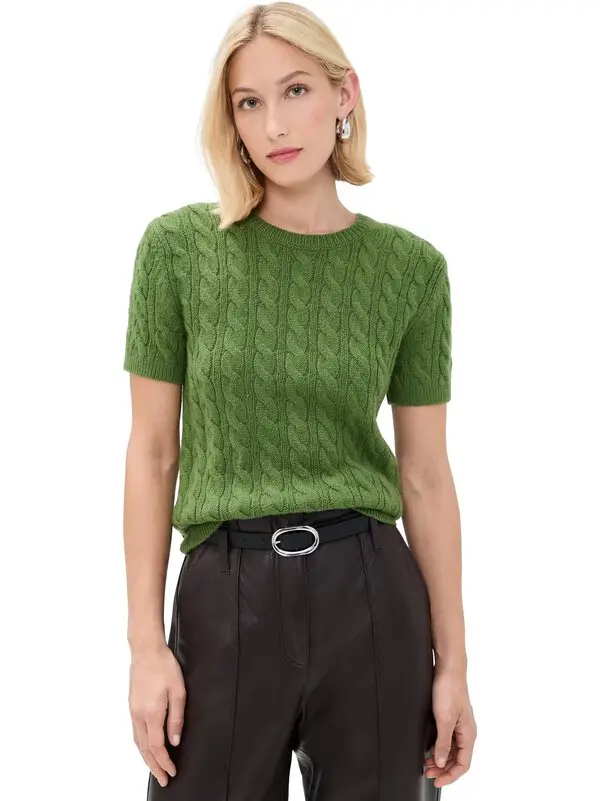 Vince Cash Blend Cable Tee - Clover