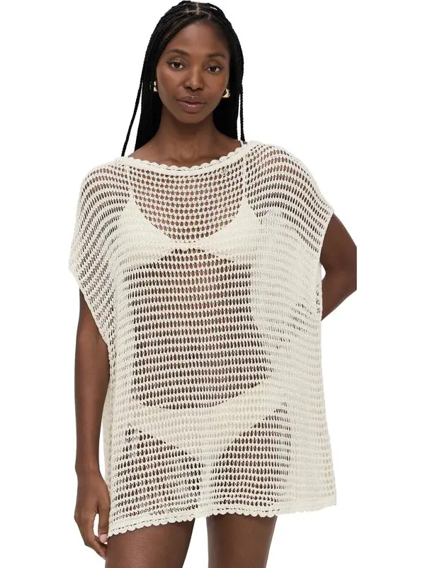Staud Oriya Crochet Mini Dress - Ivory