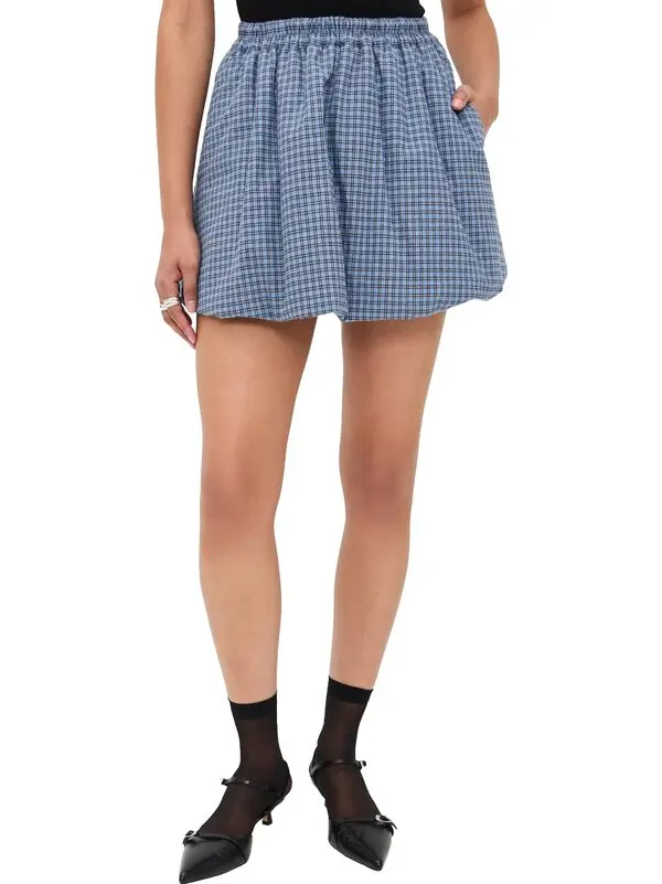 Baum Und Pferdgarten Sanda Mini Skirt - Blue Flannel Check