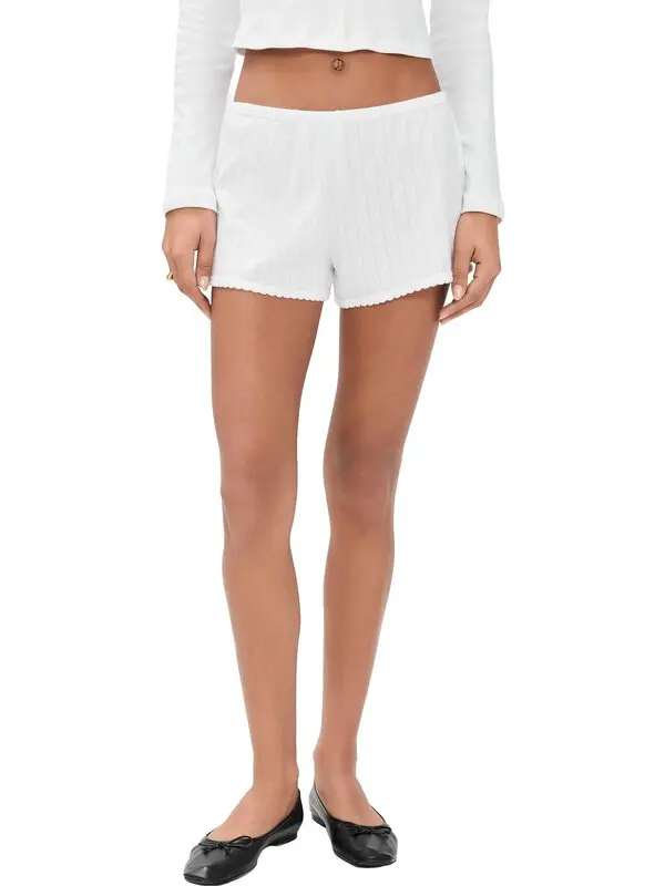 LESET Pointelle Boxer Shorts - White