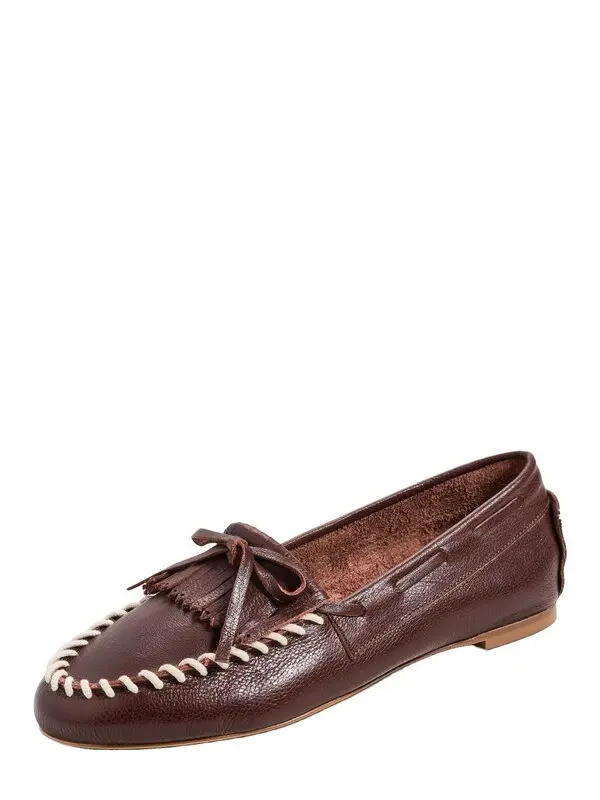 JAMIE HALLER The Camp Loafers In Unlined Buffalo - Bright Burgundy