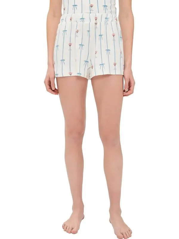 Z Supply Printed Jersey Shorts - Vanilla Ice