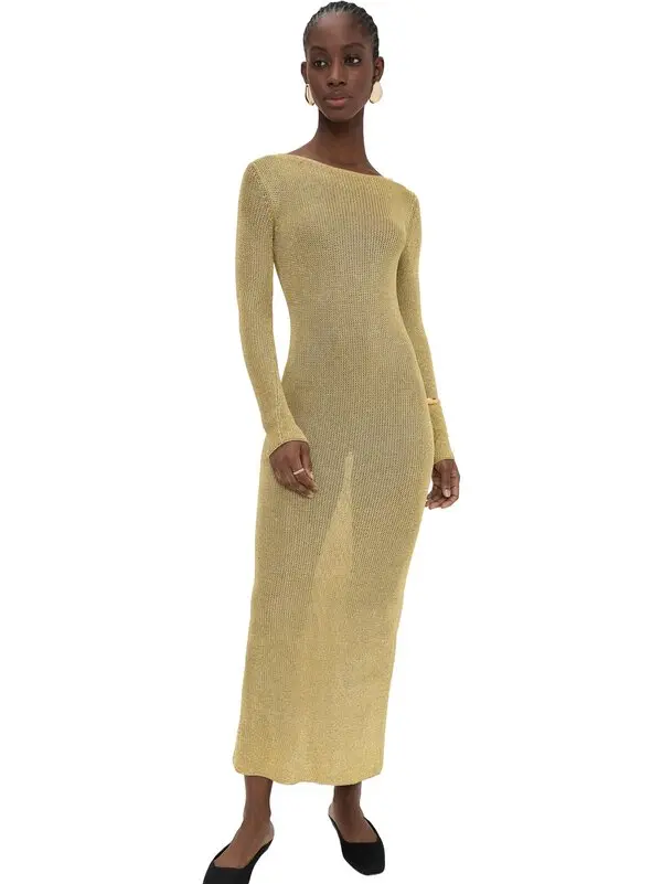 Staud Nikitta Maxi Dress - Gold