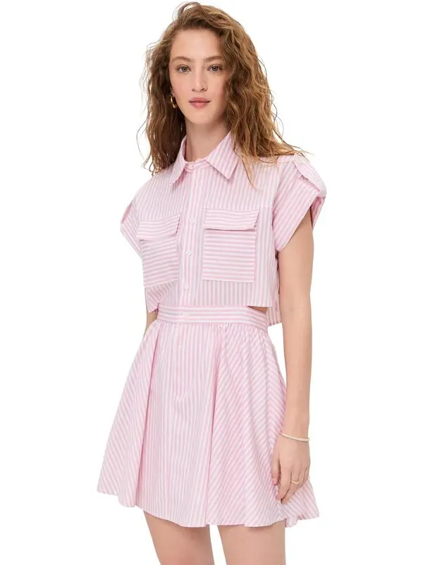 O.P.T Rowe Stripe Mini Dress - Pink Stripe