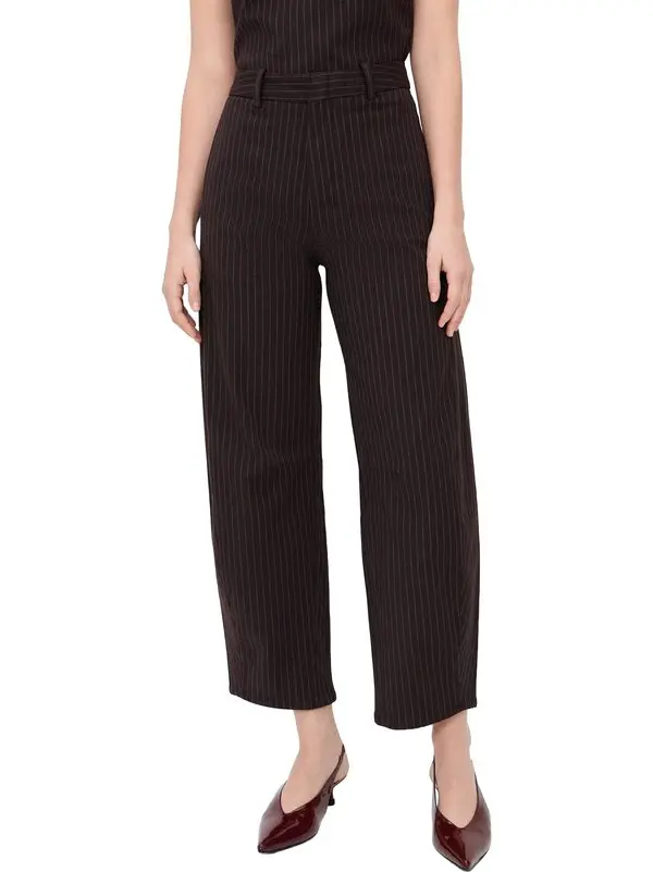 DL1961 Miro High-rise Barrel Trousers - Brown/blue Stripe (twill)