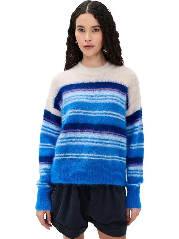 Isabel Marant Drussell Mohair Striped Sweater - Blue