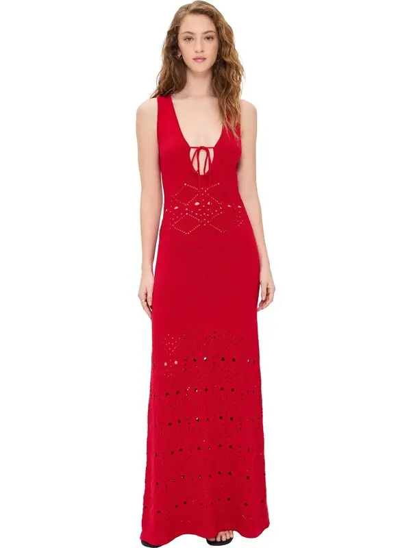 SEVEN WONDERS Milah Knit Maxi Dress - Red