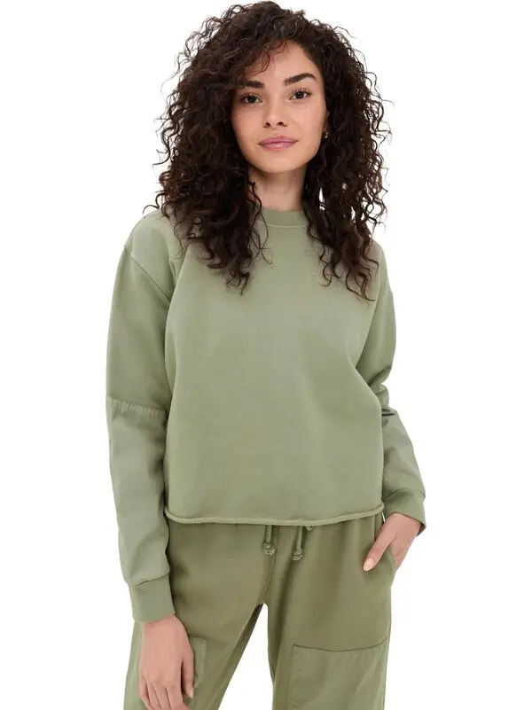 LESET Jamie Patch Crew Neck Sweatshirt - Sage (29473-b)