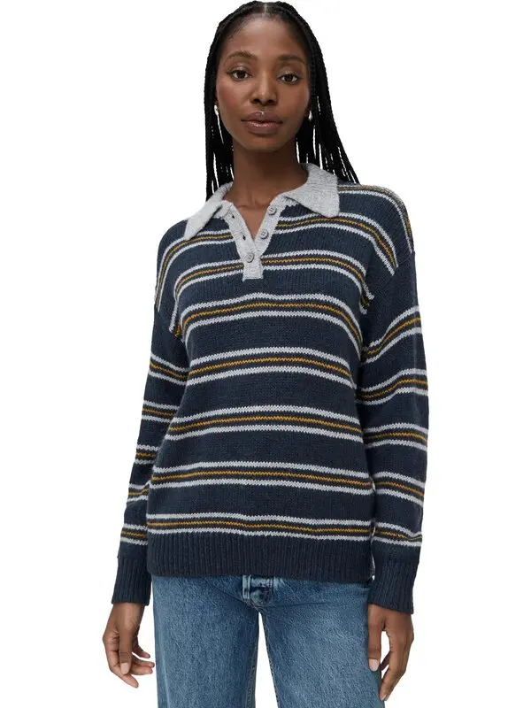 Line & Dot Sutton Striped Sweater - Navy Multi