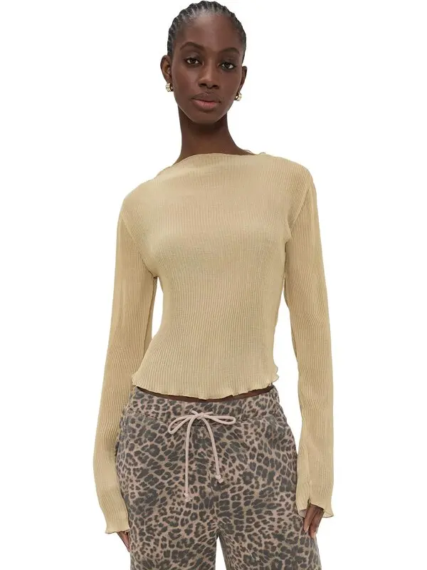 Lioness Ford Long Sleeve Top - Beige