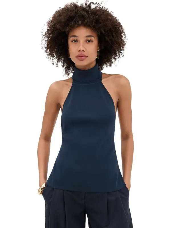 Cult Gaia Wake Knit Top - Deep Lake