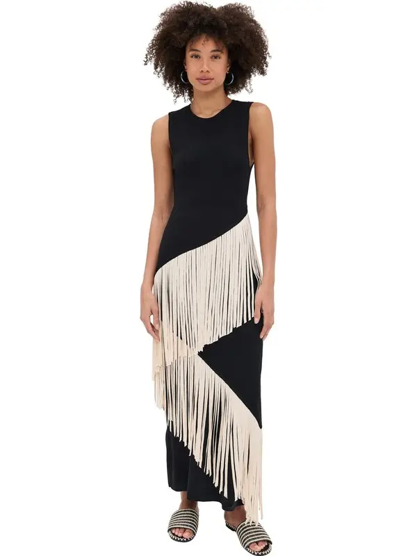 SIMONMILLER Spiral Knit Maxi Dress - Black/macadamia