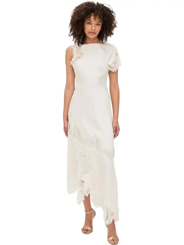 A.L.C. Alessia Lace-trimmed Dress - Creme