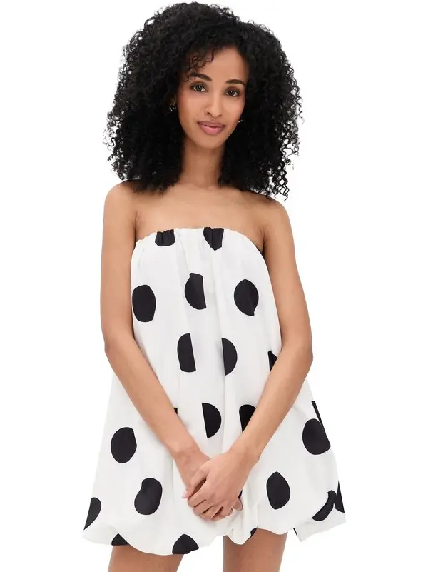 Endless Rose Polka Dot Bubble Mini Dress - White/black